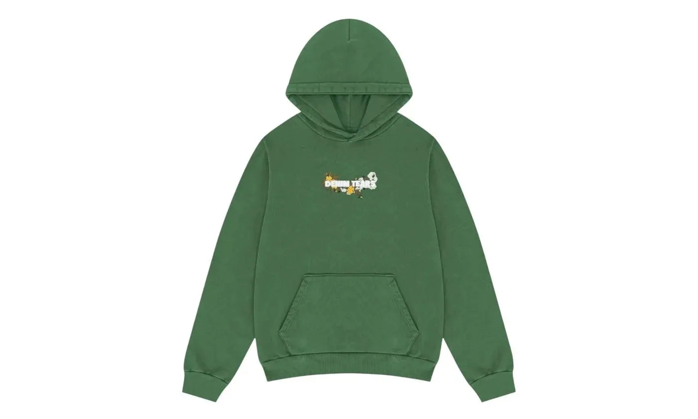 Denim Tears Floral Embroidered Logo Hoodie Green (DT-FLR-HD-GRN ...