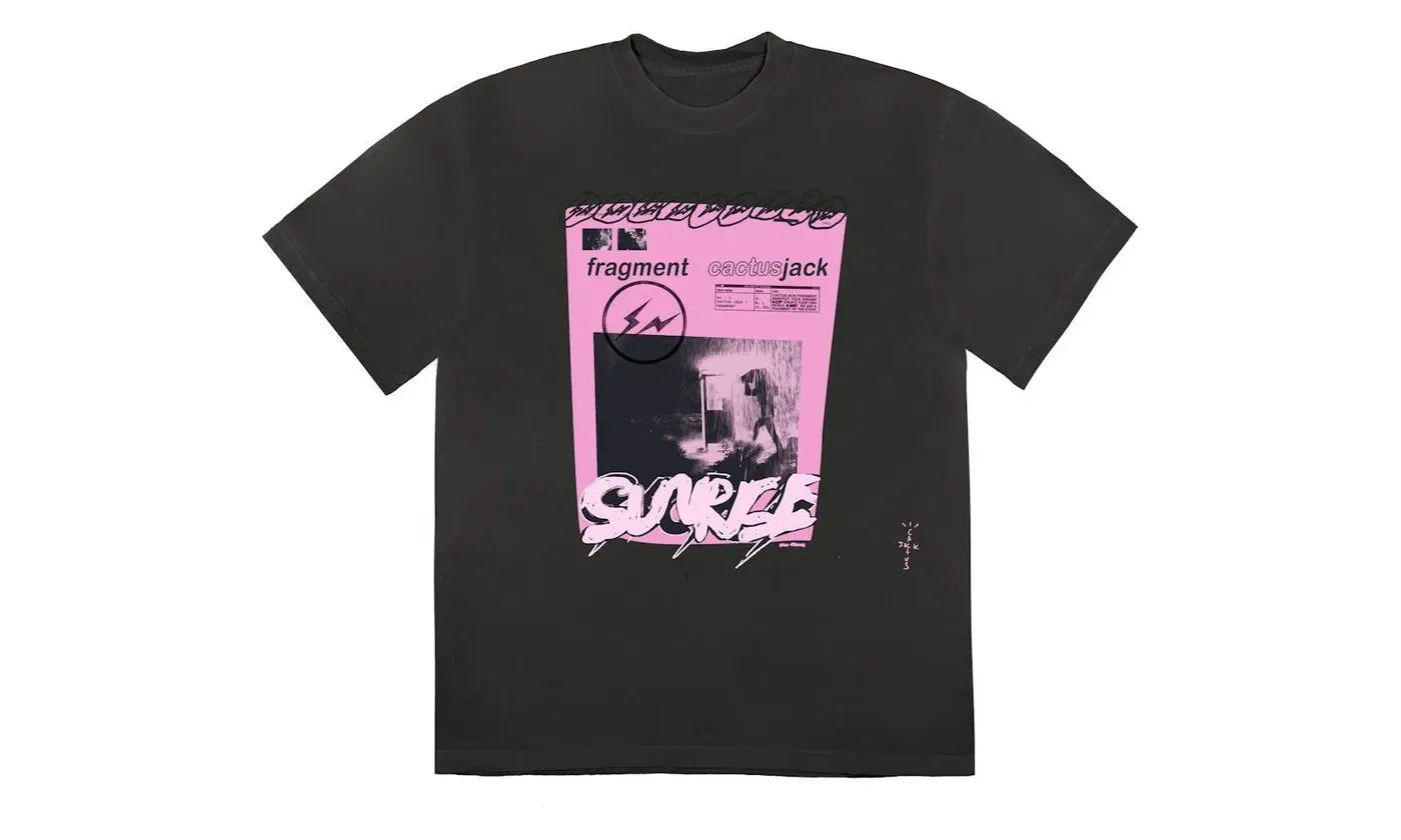 Travis Scott Cactus Jack For Fragment Pink Sunrise T-shirt Washed Black ...